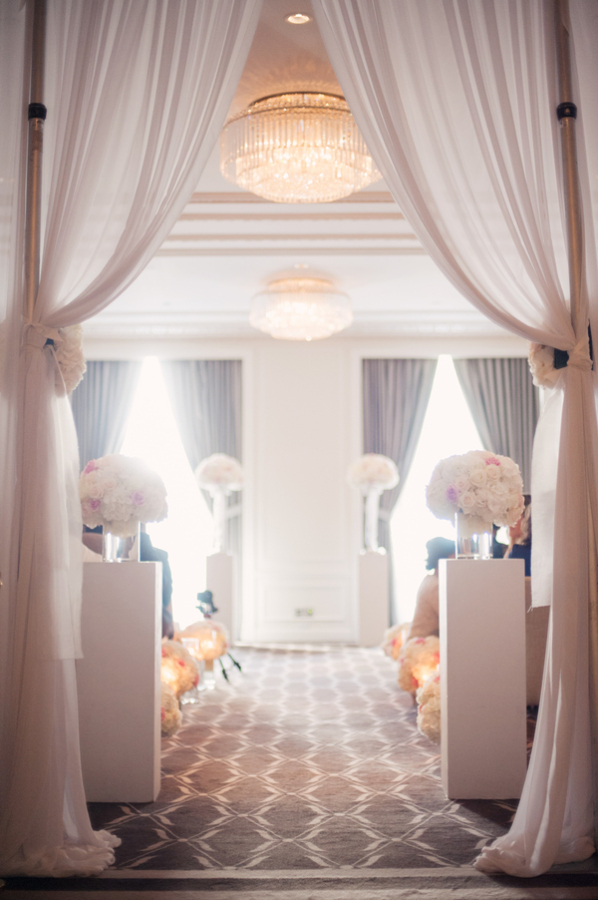 Sophisticated White + Pink Ballroom Wedding from Melissa Gidney